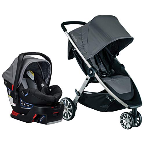 BRITAX B-Lively Travel System with B-Safe 35 Infant Car Seat | One Hand Fold XL Storage Ventilated Canopy, Dove (S05587900)