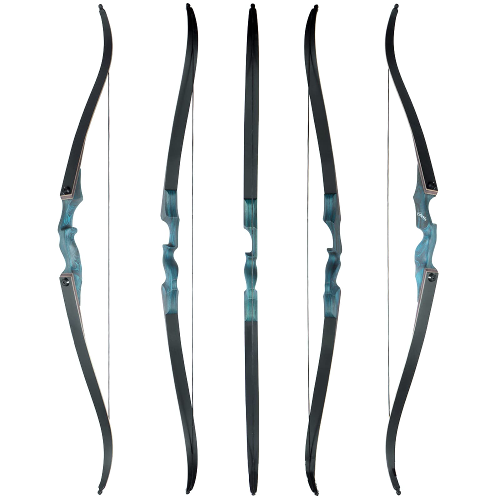 Black Hunter Takedown Recurve Bows for Adults Archery Bow Set Hunting Bow 60" 20-60 lbs Right Hand Wooden Riser with Arm Guard and Finger Guard for Outdoor Shooting Hunting Competition (45 lbs)