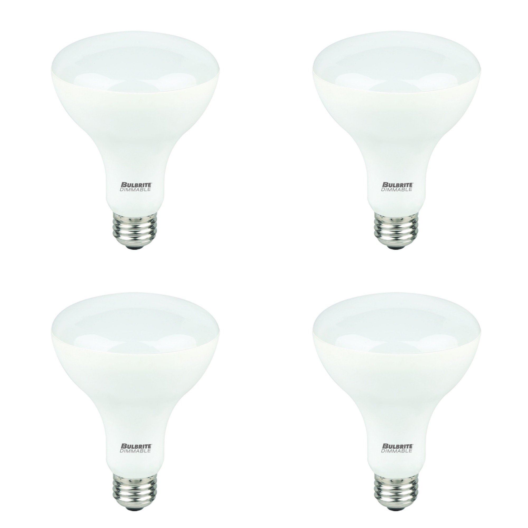 Bulbrite LED BR30 Dimmable Medium Screw Base (E26) Light Bulb, 65 Watt Equivalent, 2700K, 4 Piece