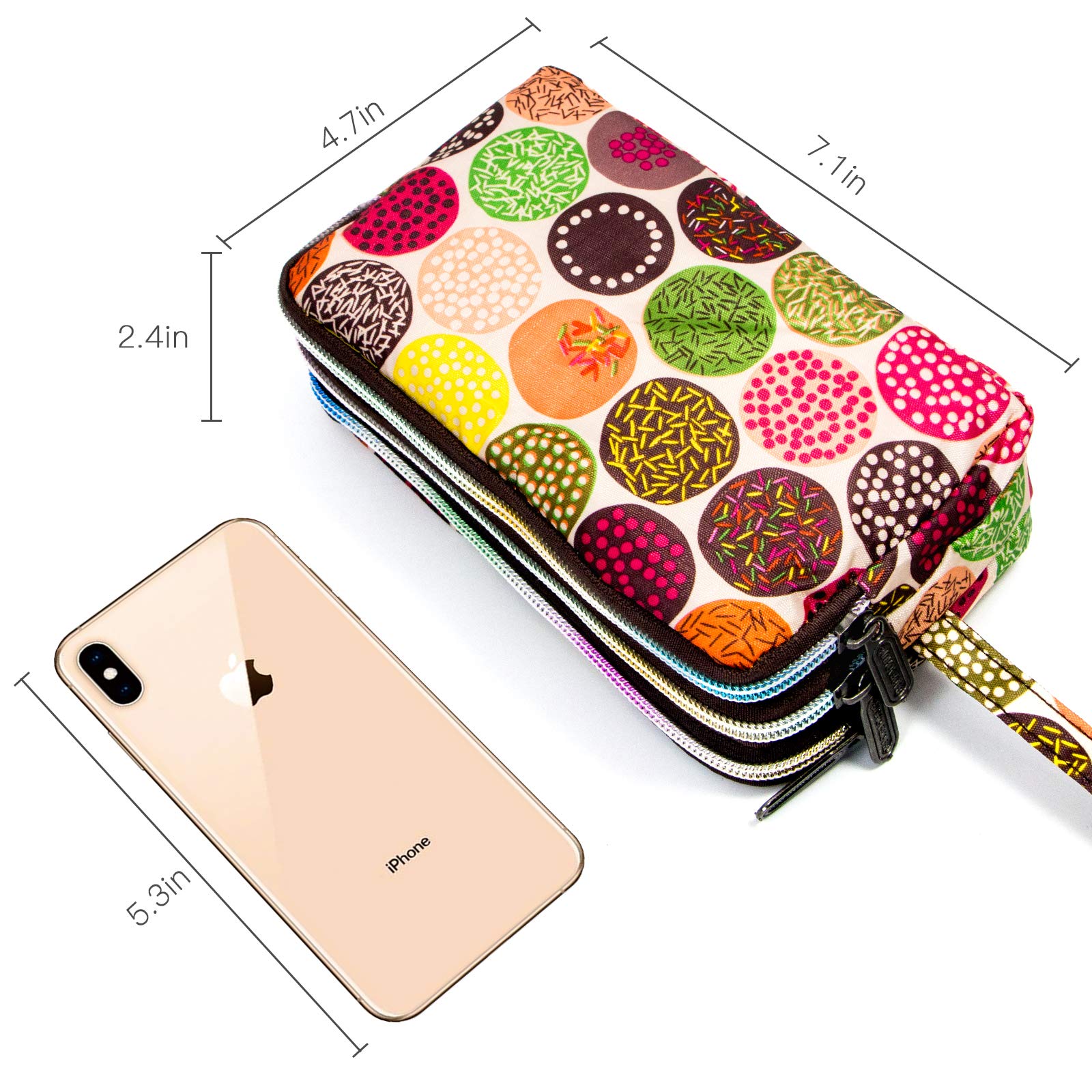 BIAOTIE Large Capacity Wristlet Wallet - Women Printed Nylon Waterproof Handbag Clutch Purse (F-16)