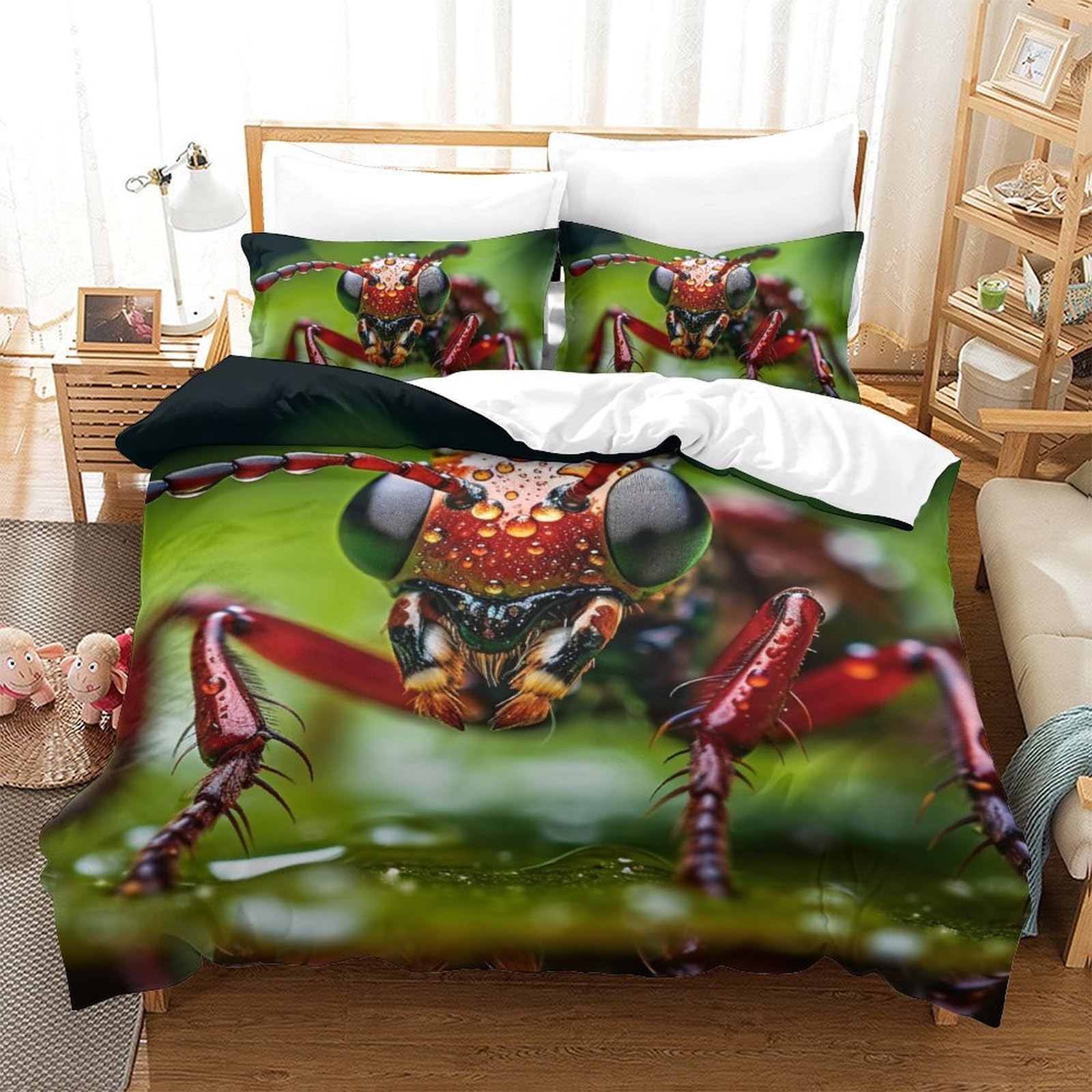 EVMILA Ants Comforter Covers Duvet Cover Quilt Cover 3D Print Insects for Teens and Adults with Pillow Cases with Zipper Closure Soft Microfiber Bedding Set 3 Pieces Full(203x228cm)