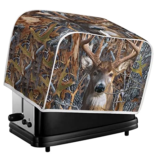 DISNIMO Hunting Forest Deer 2-Slice Toaster Cover, Bread Maker Oven Cover Kitchen Small Appliance Cover, Universal Size Microwave Oven Dustproof Cover Women Gift