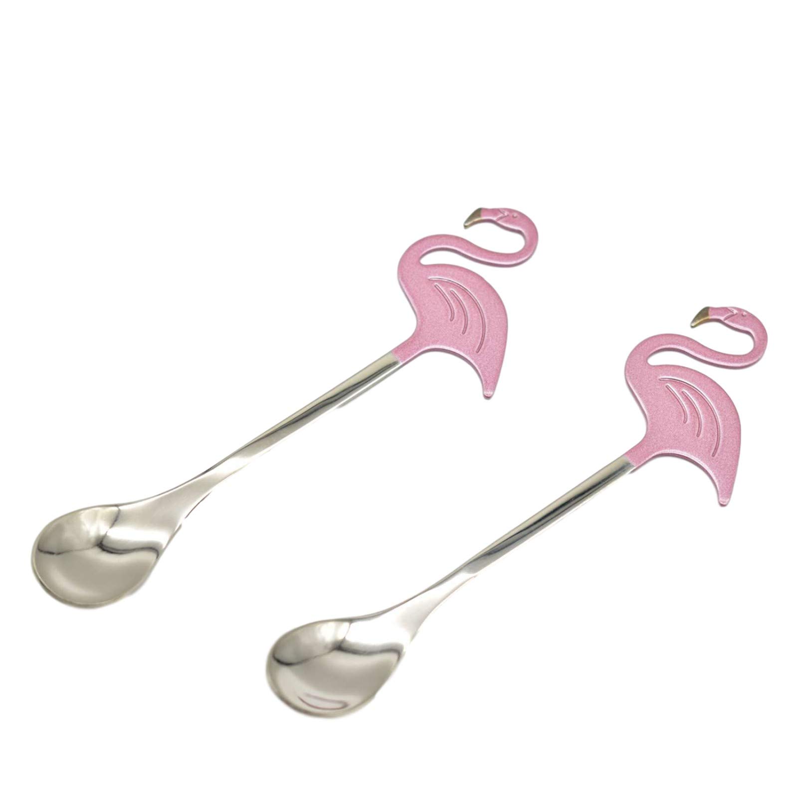 Maydahui 6PCS Flamingo Spoons Cute Animal Spoon 5.1 inch 18/10(304)Stainless Steel Coffee Iced Tea Espresso Dessert Stirring Spoon Kitchen Accessory Tableware