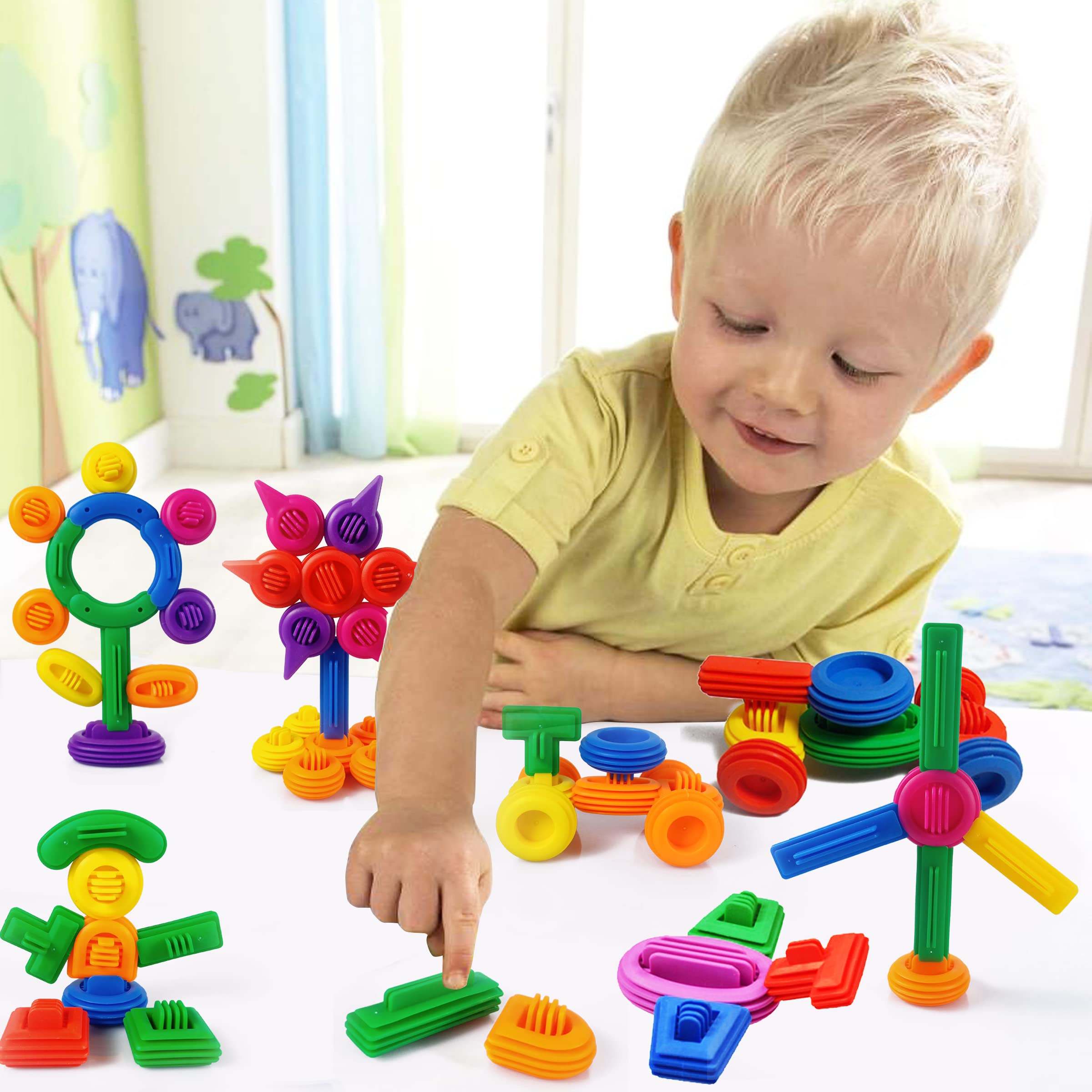 RAINBOW TOYFROG STEM Builder Toys Kit|3D Educational Construction Engineering Building Blocks for Boys and Girls Ages 3 4 5 6 7 8 9 10 Years Old|Best STEM Activities for Kids Ages 3-5.