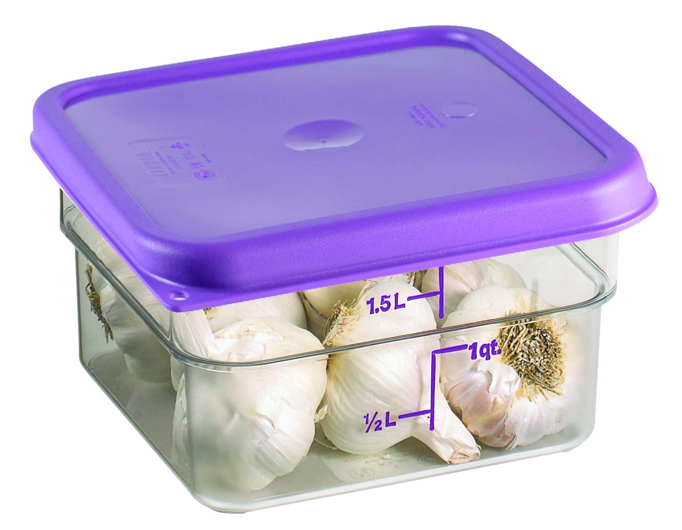Cambro 2SFSCW441 2QT Allergen-Free Clear Graduated Camsquare