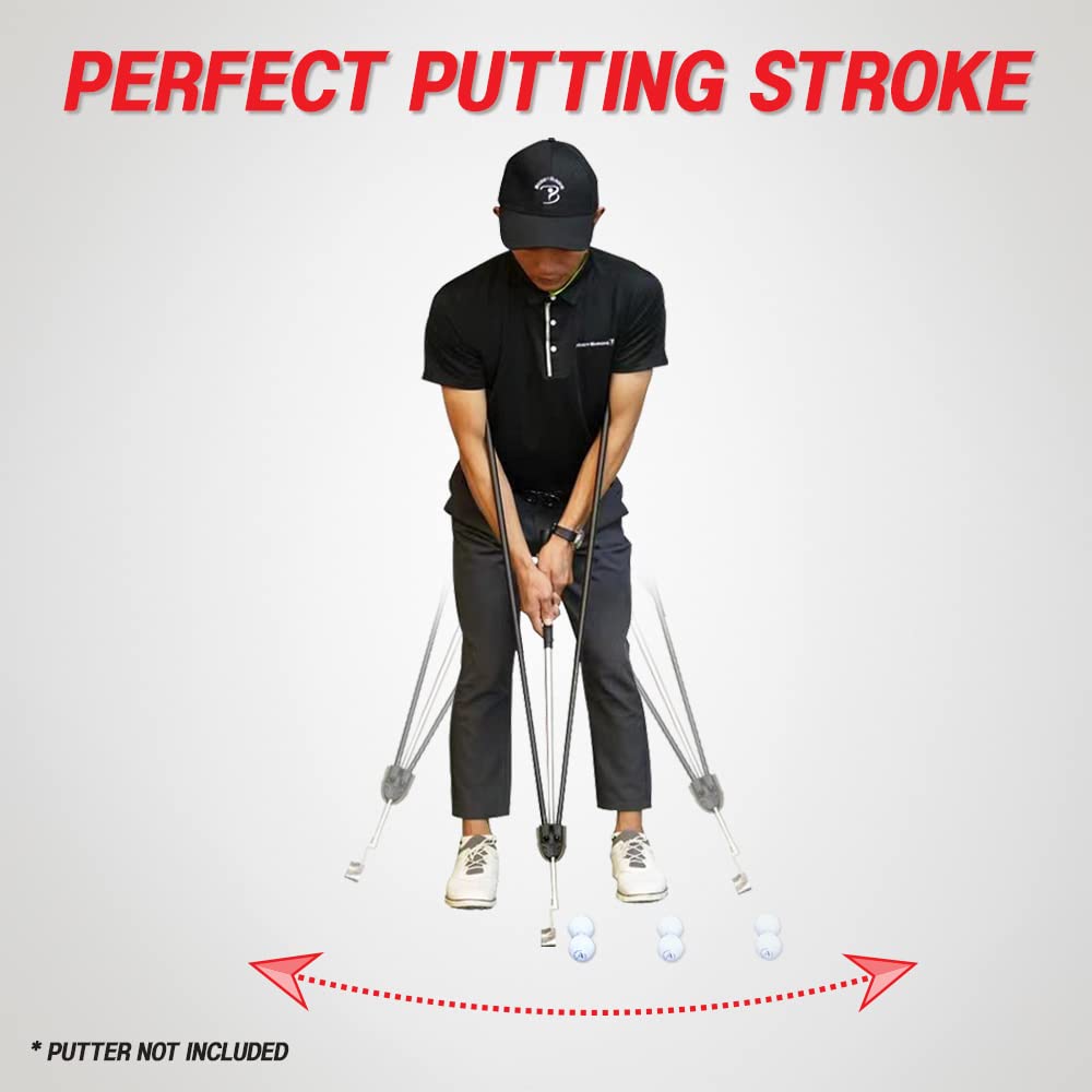 BUDDYBIRDIE PT Pro B350 Putting Trainer with Double Putting Training Ball | Golf Putting Pendulum Stroke Training Aid -Universal Tool for All Ages, Any Putter Shaft (PT Pro B350)