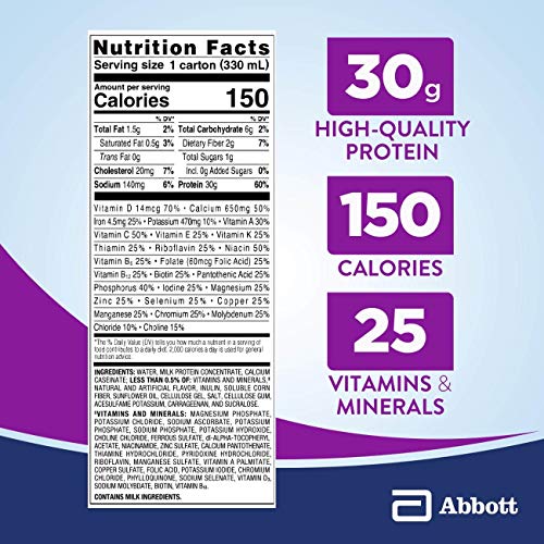 Ensure Max Protein Nutrition Shake with 30g of Protein, 1g of Sugar, High Protein Shake, French Vanilla, 11 fl oz (Pack of 12)