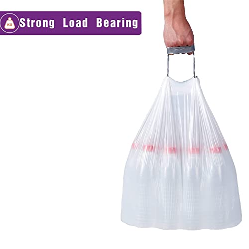 DisplayForever Code G (50 Count) 8 Gallon Heavy Duty Drawstring Plastic Trash Bags Compatible with simplehuman Code G 1.2 Mil White Drawstring Garbage Liners 8 Gallon/30 Liter