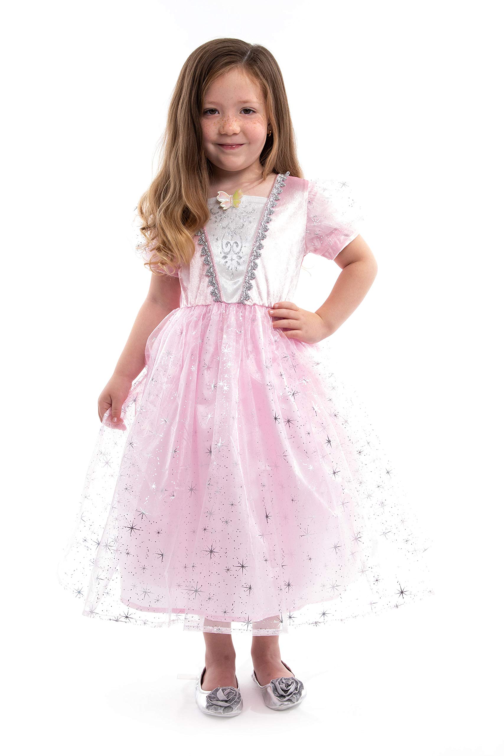 Little Adventures Deluxe Good Witch Dress up Costume (Medium Age 3-5) - Machine Washable Child Pretend Play and Party Dress with No Glitter