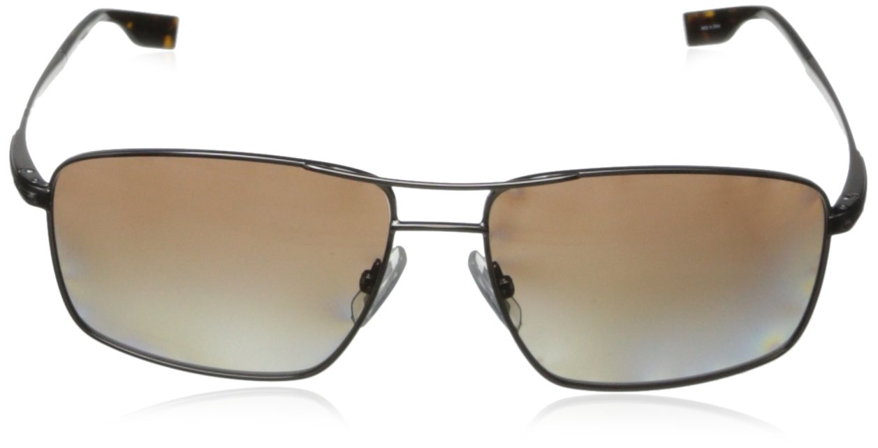 BOSS by Hugo Boss Sunglasses (Safilo Group) Men's 0580/P/S Rectangular Sunglasses, Dark Ruthenium & Brown Gradient Polarized, 59 mm