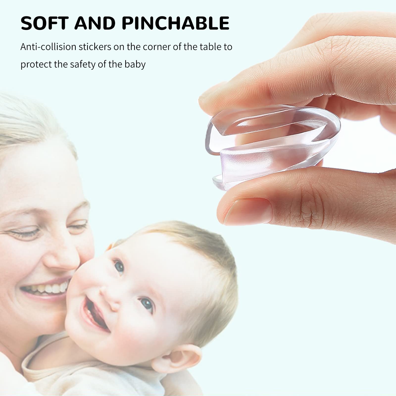 Corner Protector, 8 pc Clear Corner Guards, Safety Silicone Corner Protectors, Safety Bumpers to Cover Sharp Furniture & Table Edges, Transparent, Invisible
