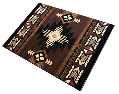South West Area Rug 5 Feet X 7 Feet Chocolate Design C318