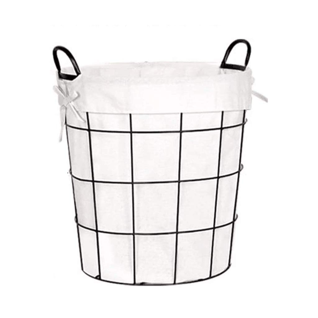 EVXOIJM Fabric Hamper Nordic Wrought Iron Toy Storage Basket Large Laundry Basket Home Storage Bucket Simple Dirty Clothes