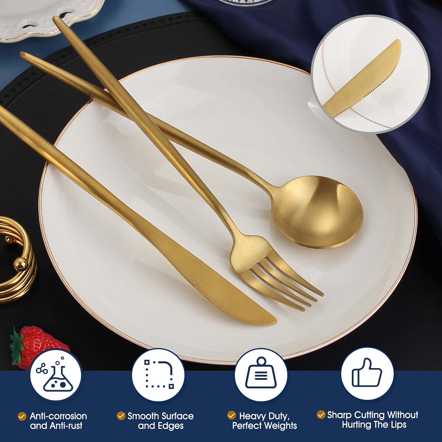 Matte Black Silverware Set,20 Piece Stainless Steel Flatware Set,Service for 4,BEGEEL Satin Finish Tableware Cutlery Set,Utensil Sets for Kitchen and Home,Dishwasher Safe