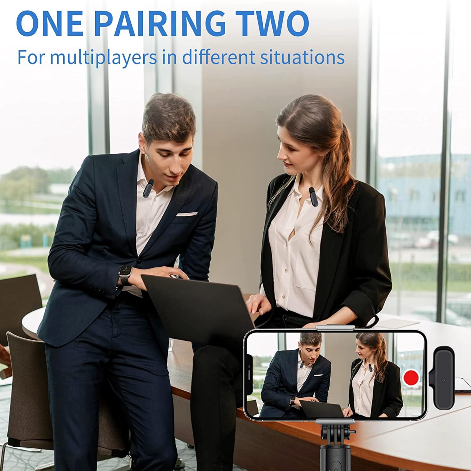 Clip On Lapel Microphone Wireless For Video Recording Vlogging, Youtube, Interview. (microphone, microphone2)