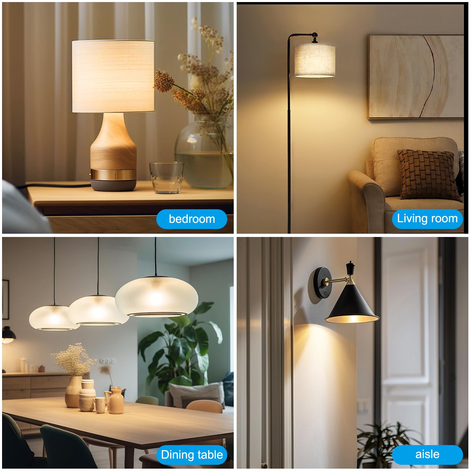 Frideko 2 Packs LED Light Bulbs, Eye Friendly Bulb, No-Flicker, No-Blue Light, Fall Resistance Light Bulb, A45 Bulb 4000K, Soft White Light, 600LM, Energy Efficient 5W, No-Dimmable