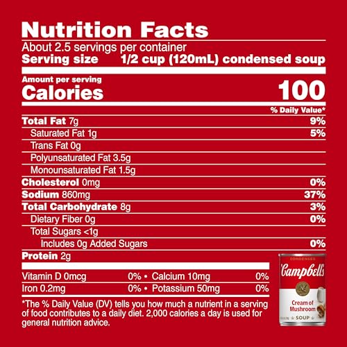 Campbell's Condensed Soup, Cream of Mushroom, 10.5 Ounce