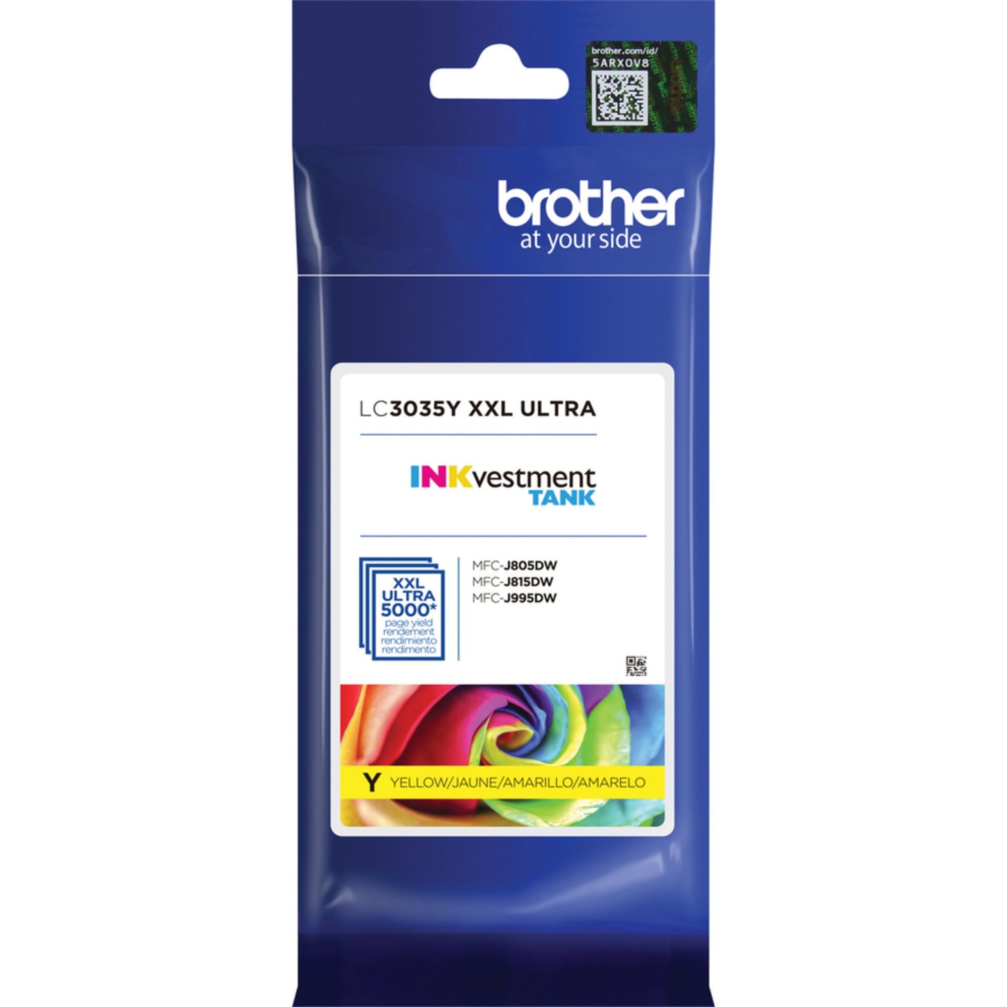 Brother Genuine LC3035Y, Single Pack Ultra High-Yield Yellow INKvestment Tank Ink Cartridge, Page Yield Up to 5,000 Pages, LC3035, Amazon Dash Replenishment Cartridge
