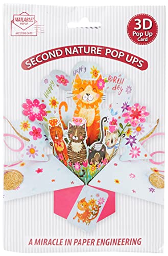 Happy Birthday Cats Pop-Up Greeting Card Original Second Nature 3D Pop Up Cards