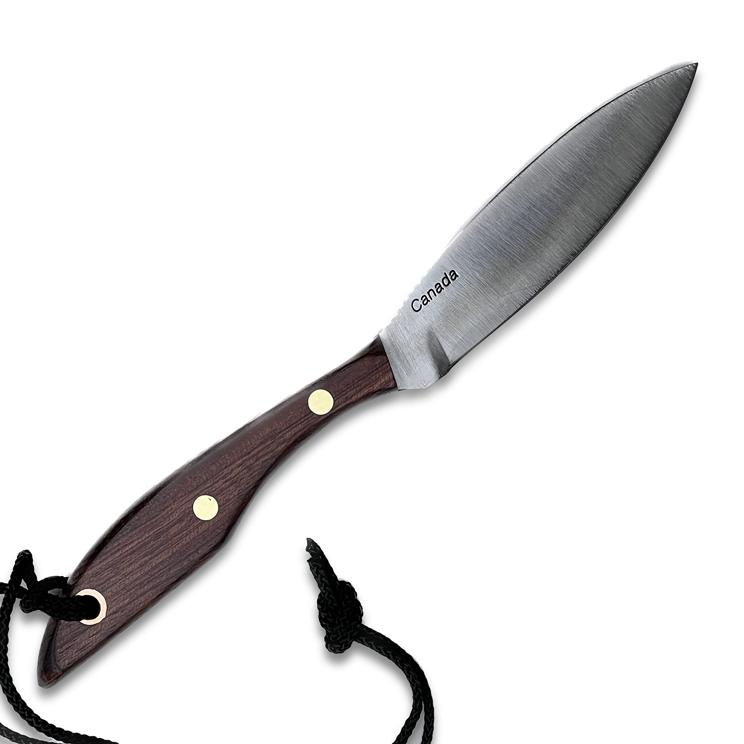 Grohmann D.H. Russell Original Canadian Belt Knife #R1C - Handmade Carbon Steel Hunting Knife with Premium Leather Sheath - Made in Canada