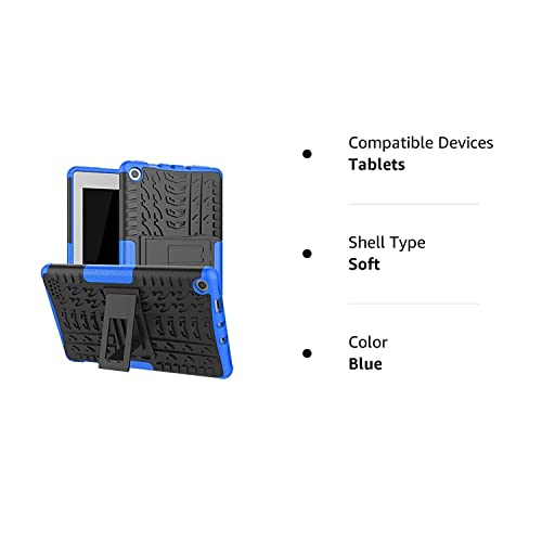Maomi for Kindle Fire 7 case 2019 2017 Release 9th 7th Generation,Kickstand Shock-Absorption Heavy Duty Armor Defender Cover for Kindle fire 7 Inch Tablet (Blue)