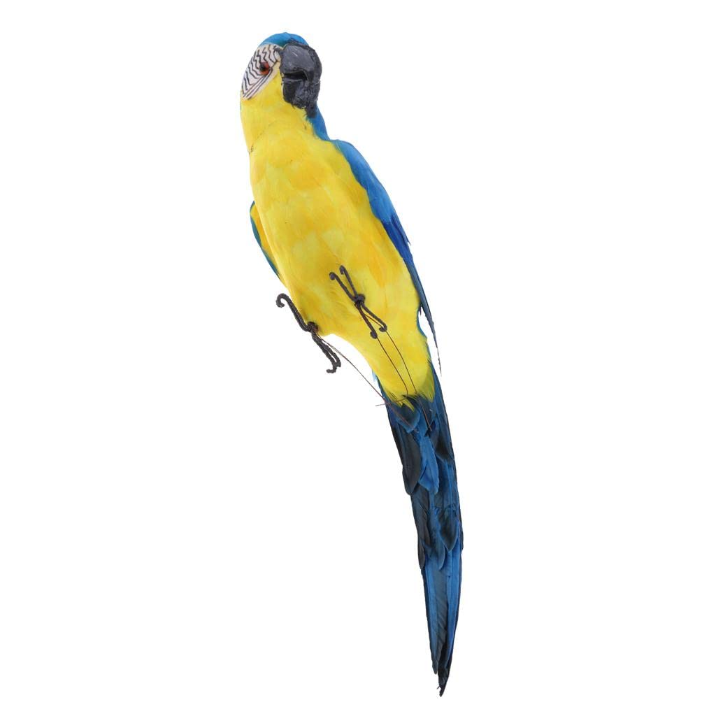 Homyl Fake Artificial Parrot Feathered Bird Budgie Garden Home Decoration - Blue