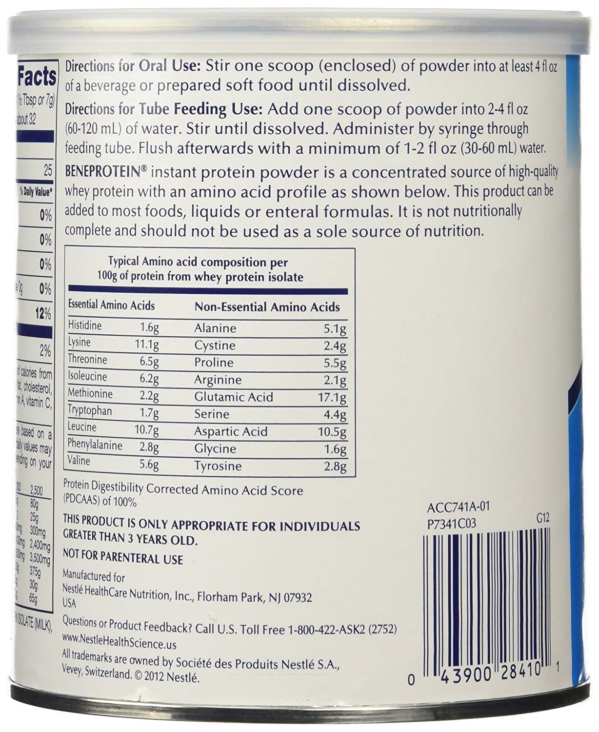 RESOURCE® Beneprotein® Protein Powder - 8.0 oz. - 6 Per Case