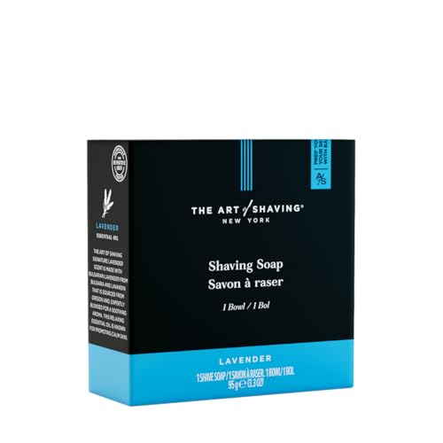 The Art of Shaving Shaving Soap Set - Shave Soap Refill with Wood Shaving Bowl, Protects Against Irritation, Lavender, 3.3 Ounce