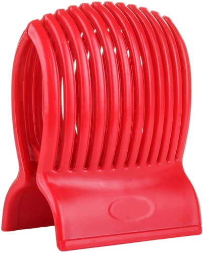 Tomato Slicer Holder with Ergonomic Grip and Dividers Vegetable Cutter for Precise Cuts Firm Tomatoes Lemons Potatoes Round Fruits Kitchen Cutting Aid Gadgets Tool