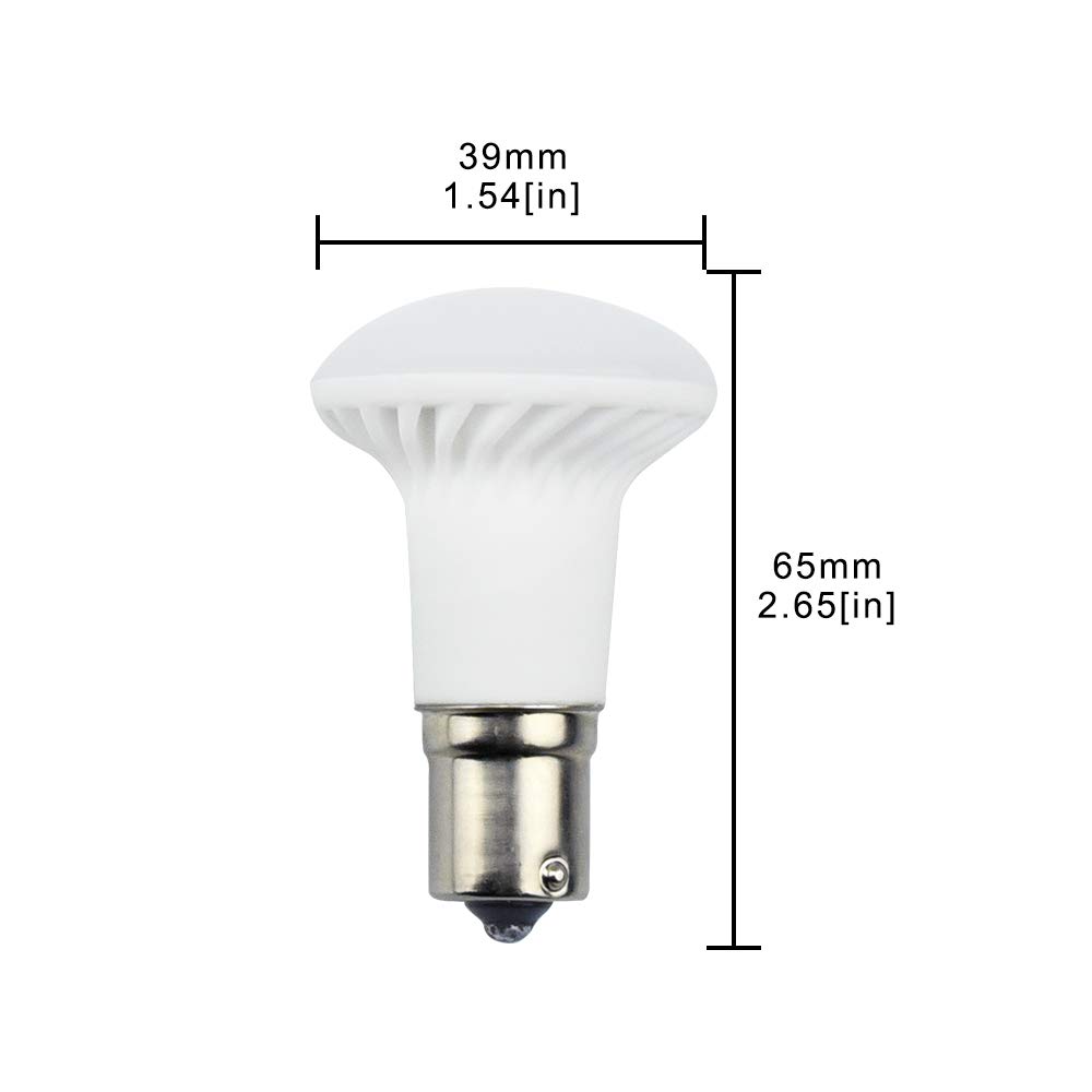 Bonlux 1383/1156 R12 BA15S LED Elevator Reading Light - AC/DC 12V 24V 3W BA15S SC Bayonet Base Reflector Elevator LED Bulb Daylight 6000K for RV Camper Motorhome 5th Wheel Marine Boat Light (2-Pack)