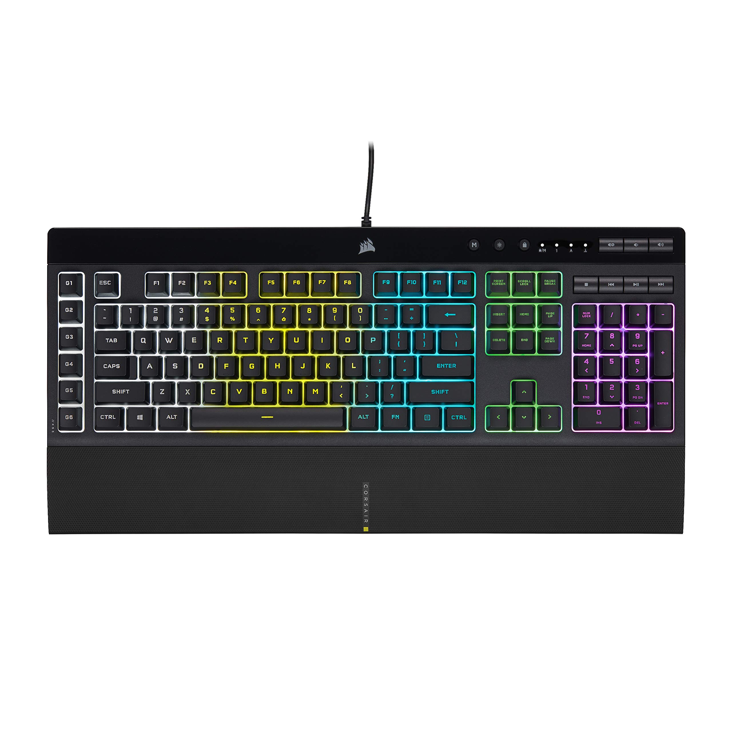 Corsair K55 RGB Pro Wired Dome Membrane Gaming Keyboard with Elgato Stream Deck Software Integration (Renewed)