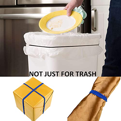 Trash Can Bands Fits 13 to 30 Gallon Trash Cans, Hongmed Garbage Can Rubber Bands, 6 Count (Pack of 2), One Pack Black, Blue, Olive Green, Another Black Only.