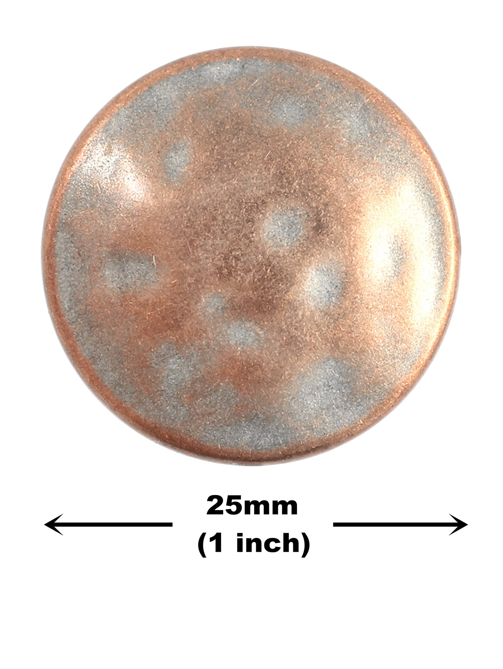 Bezelry 12 Pieces Nostalgic Metal Shank Buttons 25mm (1 inch) (Copper White Patina)