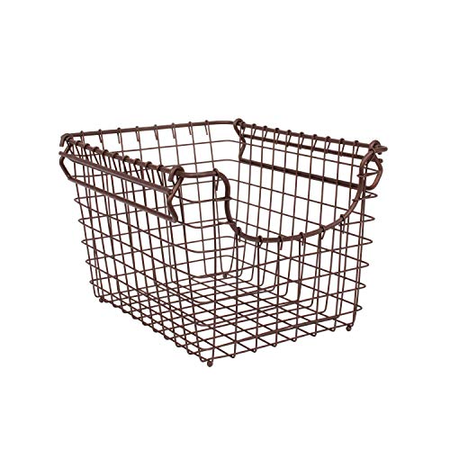 Spectrum Diversified Scoop Stacking Storage Basket, Small, Bronze