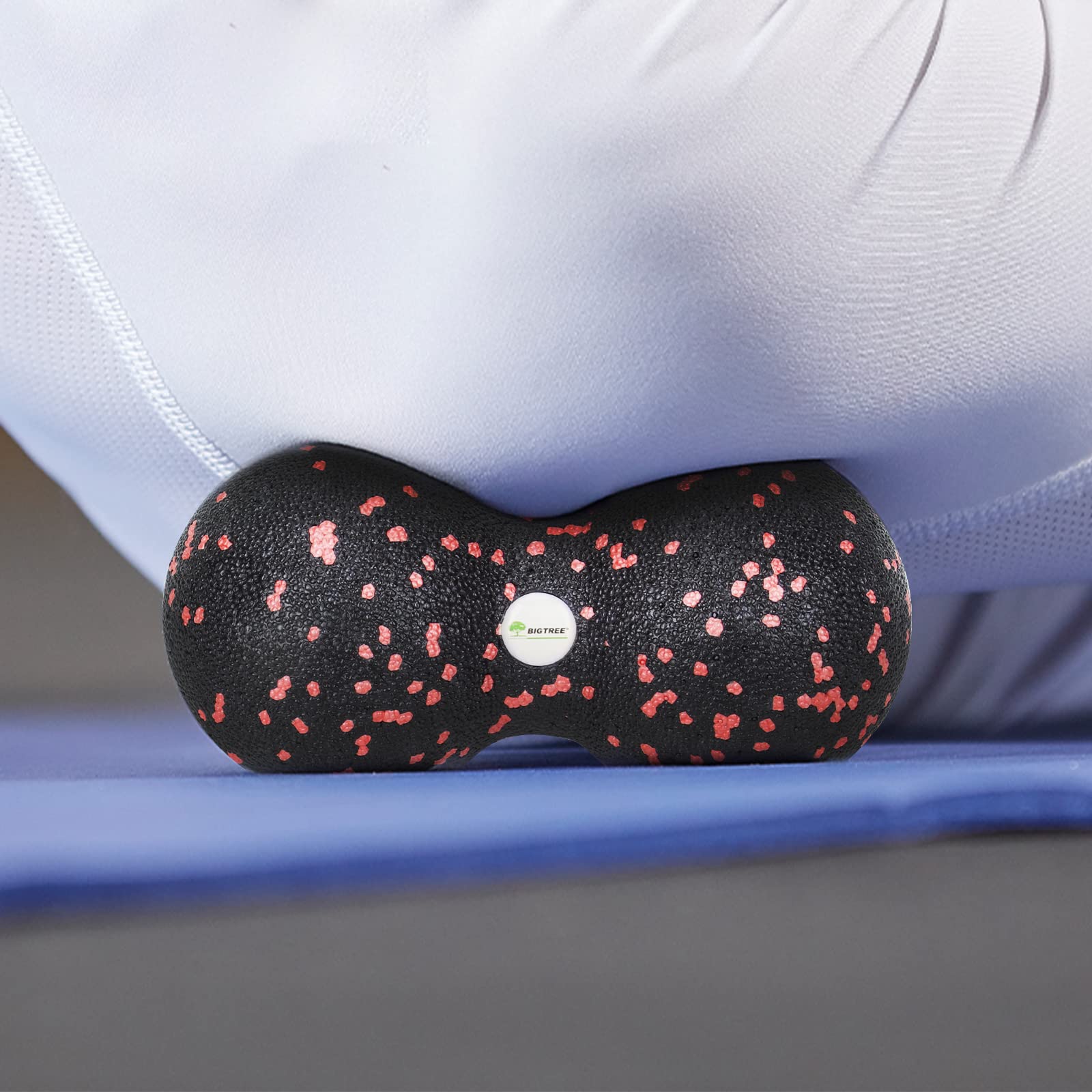 BIGTREE4 in 1 Roller Set-High Density Back Roller, Muscle Roller Stick 2 Foot Fasciitis Ball Stretching Strap Peanut Massage Ball for Whole Body Physical Therapy & Exercise Back Pain Leg Deep Tissue