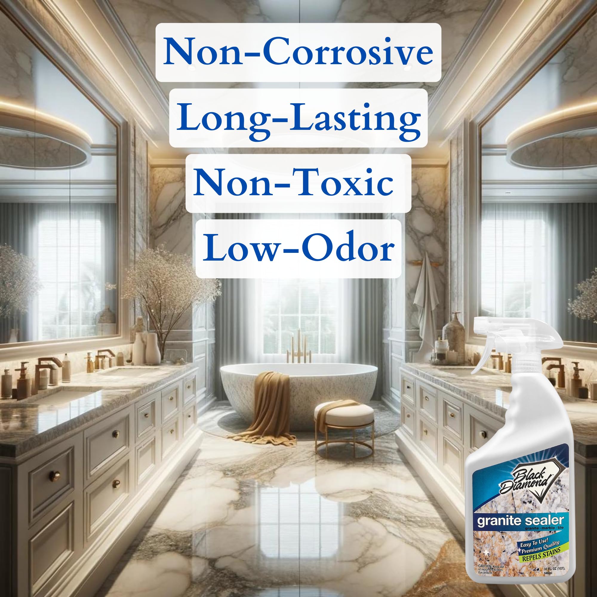 Black Diamond Stoneworks Granite Sealer: Seals and Protects. Marble Sealer Protector. Granite, Marble, and Travertine Countertop Sealer for All Stone Countertops. 1-Pint.