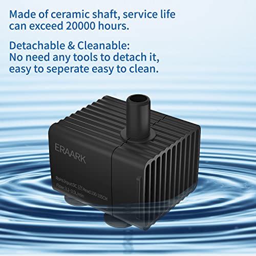 ERAARK Replaced Ultra Quiet 50GPH Water Pump 190 L/H 1W for ERAARK Aquarium Smart Fish Tank