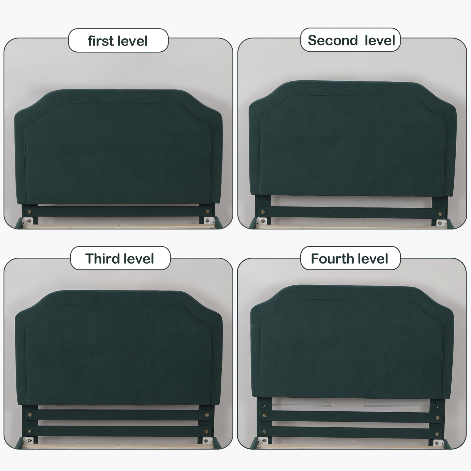 Getifun Upholstered Kids Twin Bed Frame, Velvet Wooden Kids Bed with Adjustable Headboard (Green)