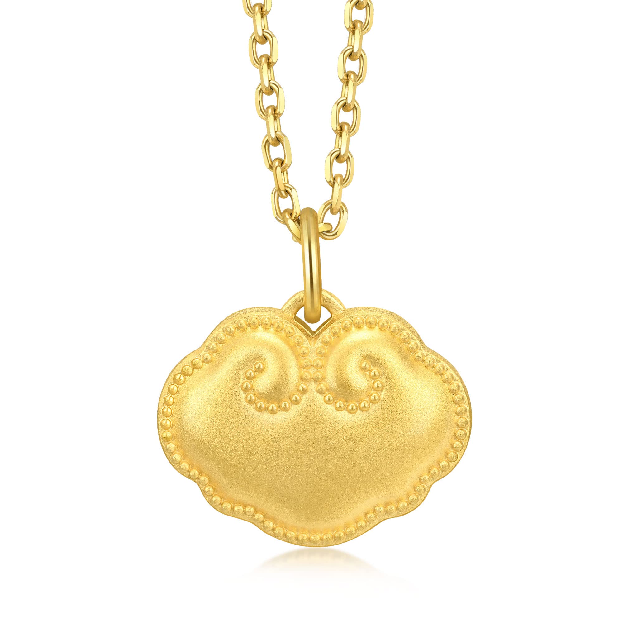 CHOW SANG SANG Cultural Blessings 999.9 24K Solid Gold Price-by-Weight Gold Ruyi Pendant 92050P [Not Include the Neckace] (Approx. 0.068tael (~2.54g))