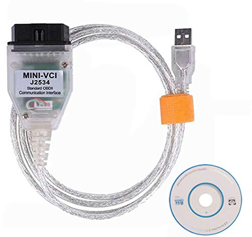 Bonse Mini VCI Cable OBD2 J2534 Programming Diagnostic Cable for Toyota Lexus Scion, USB Diangostic Scanner Cable Supporting TIS Techstream V14 V15 and 32/64 bit Windows