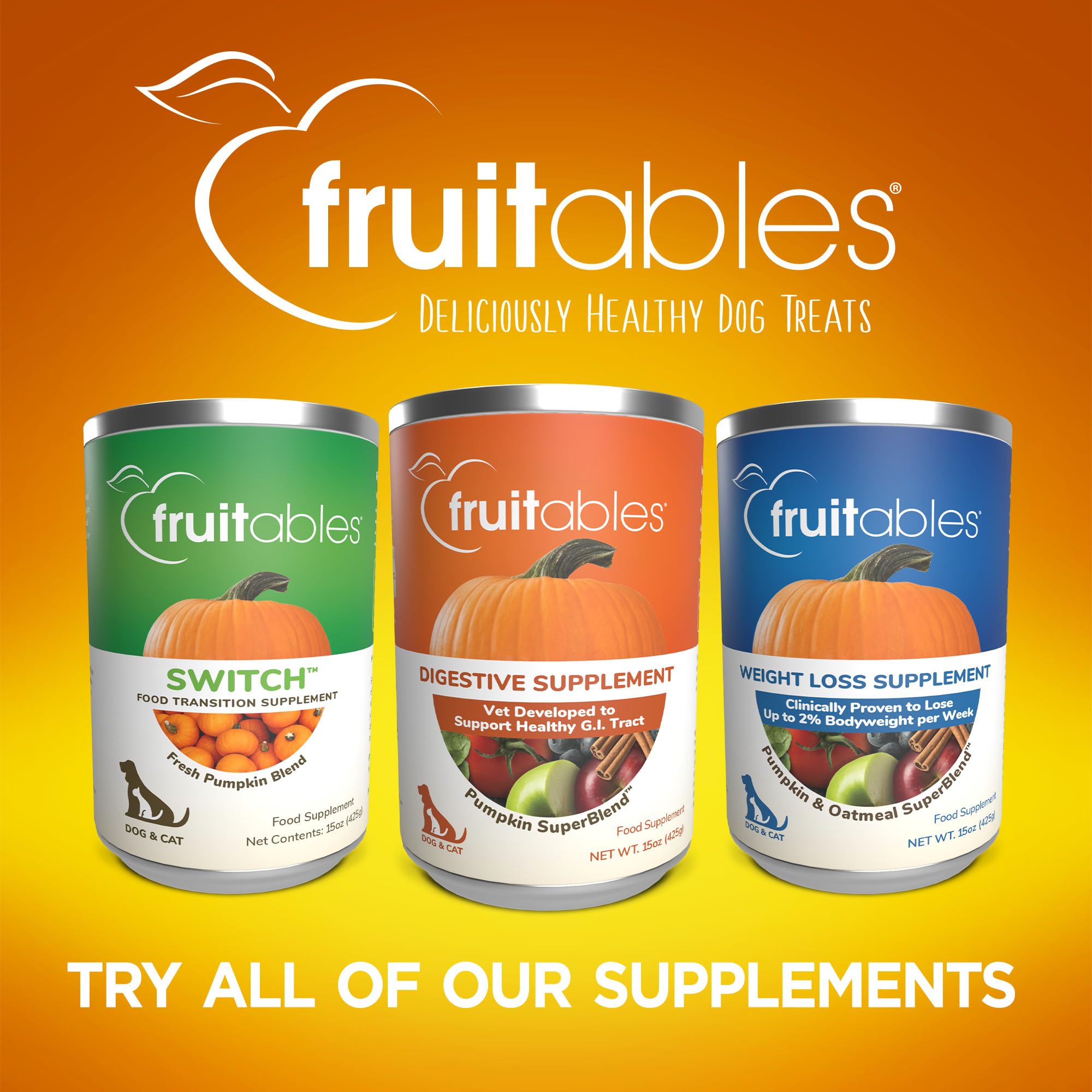 Fruitables Pumpkin Digestive Supplement – Made with Pumpkin for Dogs – Healthy Fiber Supplement for Pet Nutrition – 15 ounces