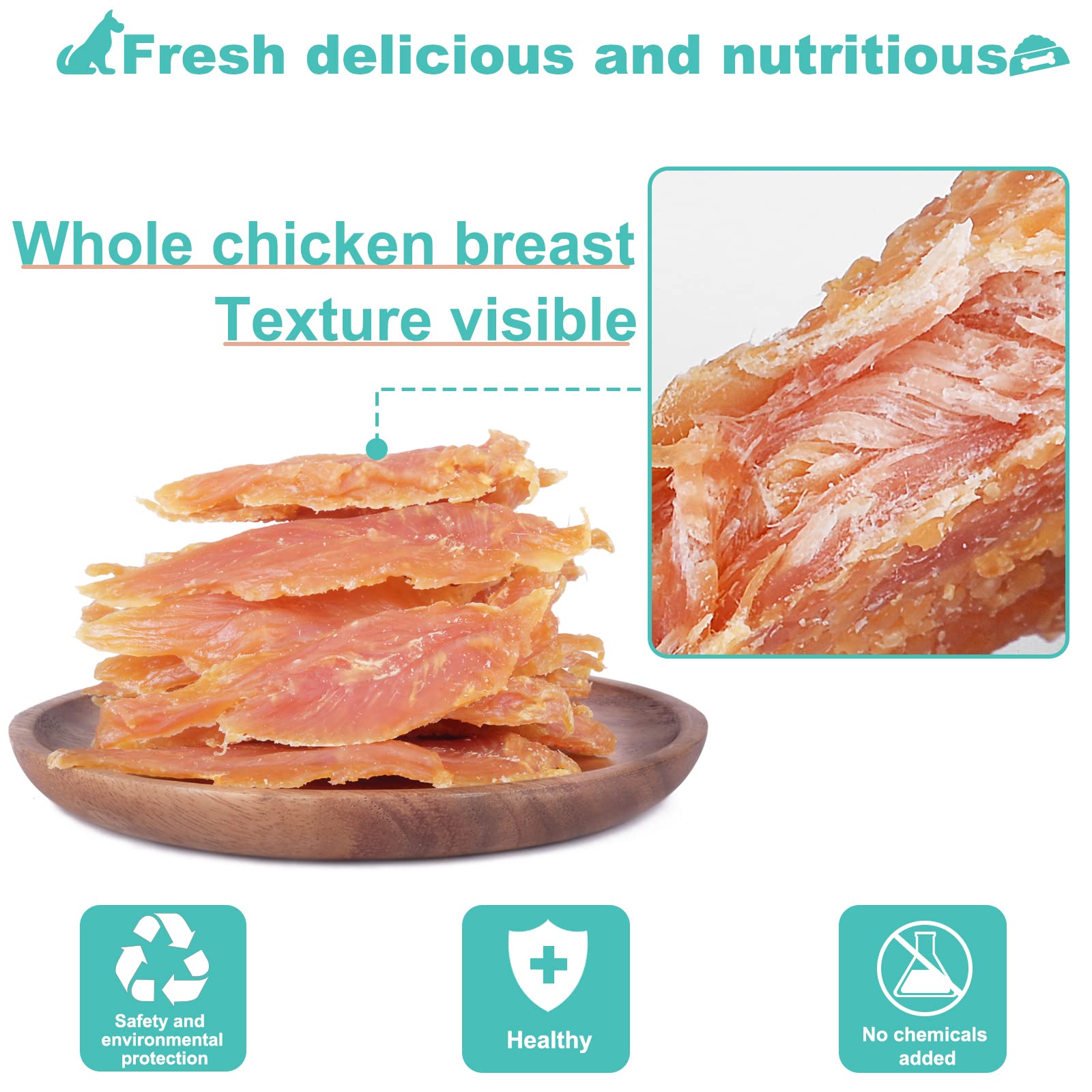 Pawant Chicken Jerky for Dogs Treats Training Snacks Dog Chew Treats Rawhide Free for Small and Large Dog 2lb/908g