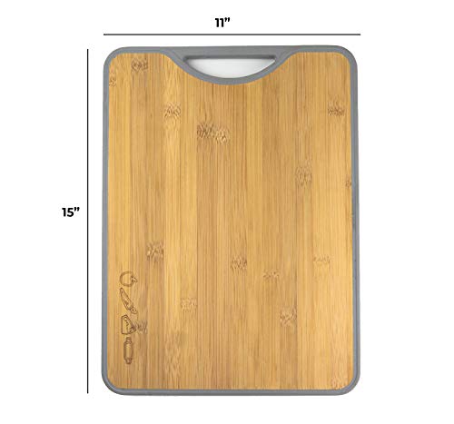 Double-sided Bamboo Poly Cutting Board | No Cross-Contamination | HAND WASH ONLY - Easy to Clean | BPA Free Medium