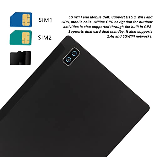 Cosiki 10.1 Inch Tablet, Tablet 5G WiFi 8G RAM 256G ROM 100-240V for Home for Travel (US Plug)