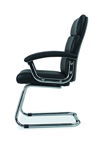 HON Traction Guest Chair with SofThread Leather, in Black (HVL102)