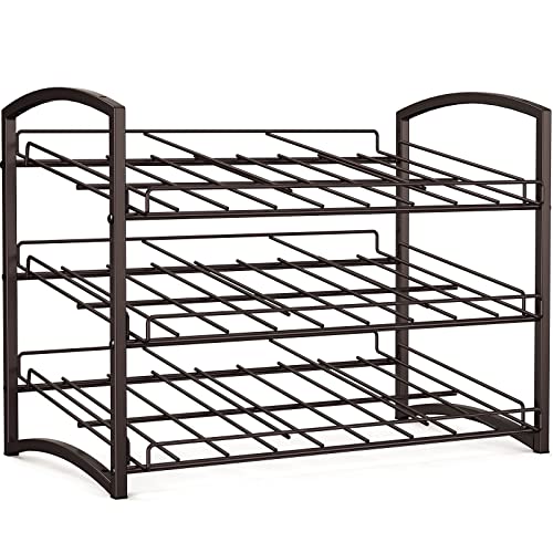 FURNINXS Can Rack Organizer, 3-Tier Stackable Can Holder Dispenser for Kitchen Pantry or Cabinet Organization and Storage Holds up to 36 Cans FNCR01D, Bronze