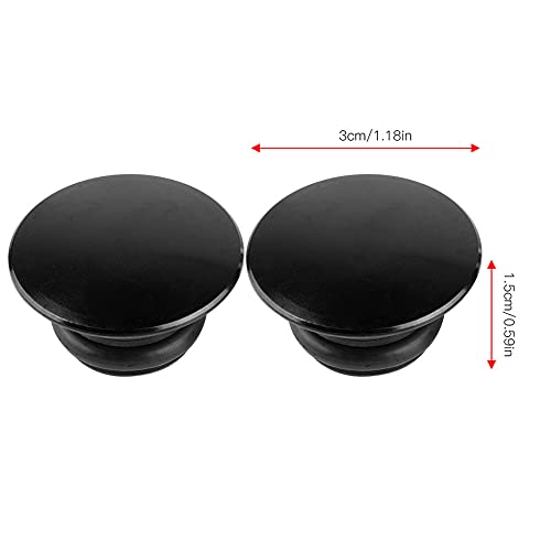 Bike Handle, Anodized Lightweight Metal Handlebar End Plug 1 Pair Easy to Replace for Mountain and Road Bikes(Black)