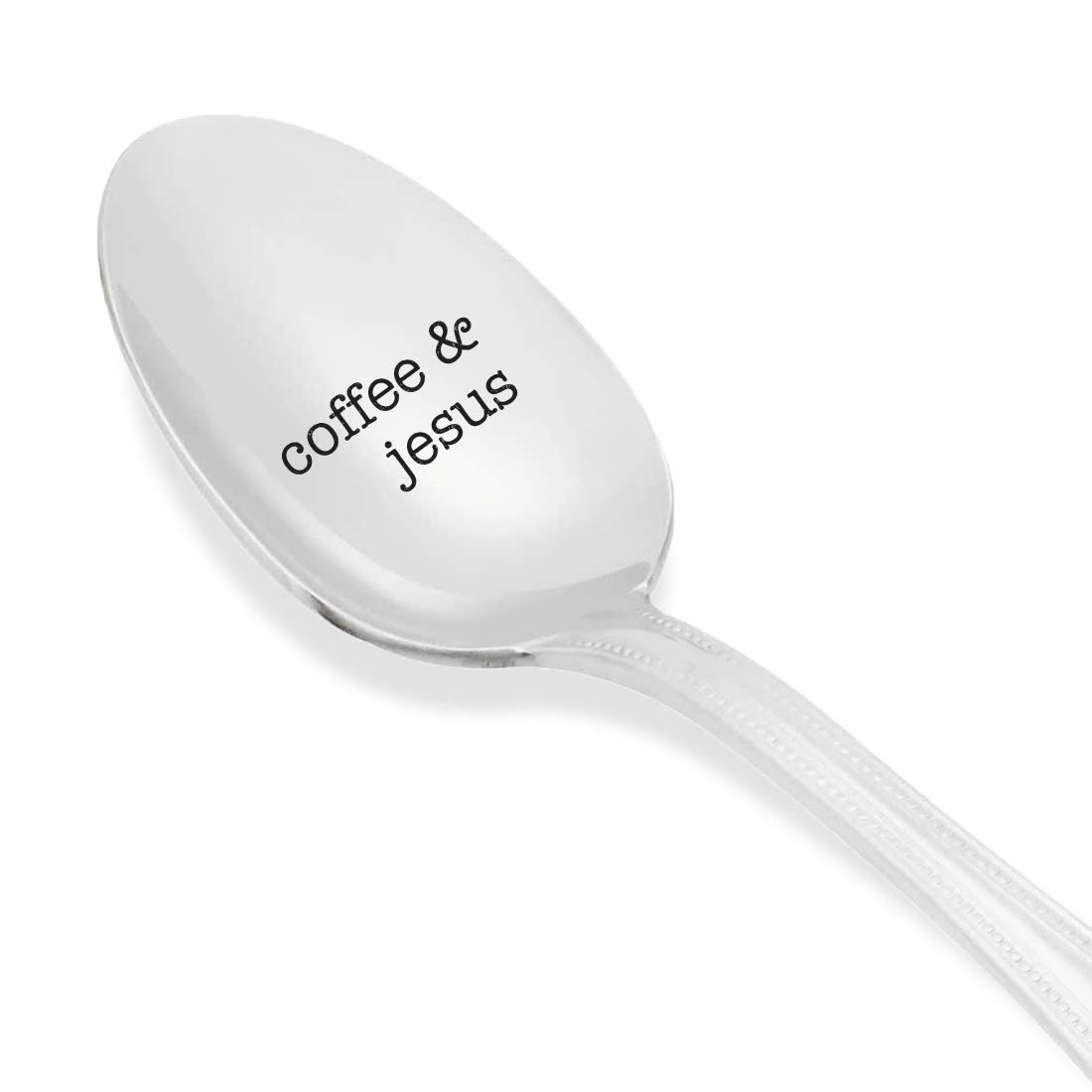 coffee Jesus engraved spoon - Christian Gifts for her - Pastor Gift Idea - Inspirational kitchen spoon - Religious spoon - Keepsake coffee spoon - Housewarming gift - Christmas gifts