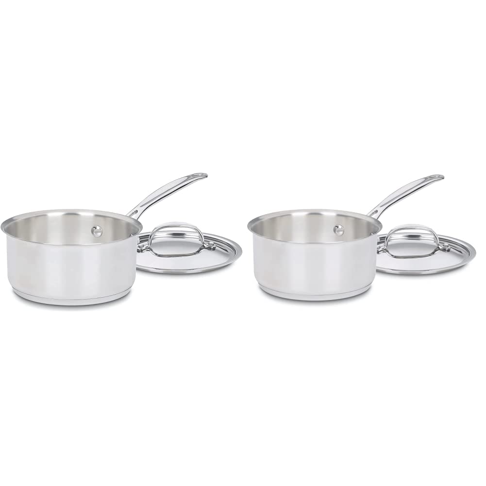 Cuisinart 719-16 1.5-Quart Chef's-Classic-Stainless-Cookware-Collection, Saucepan w/Cover & 719-14 1-Quart Chef's-Classic-Stainless-Cookware-Collection, Saucepan w/Cover