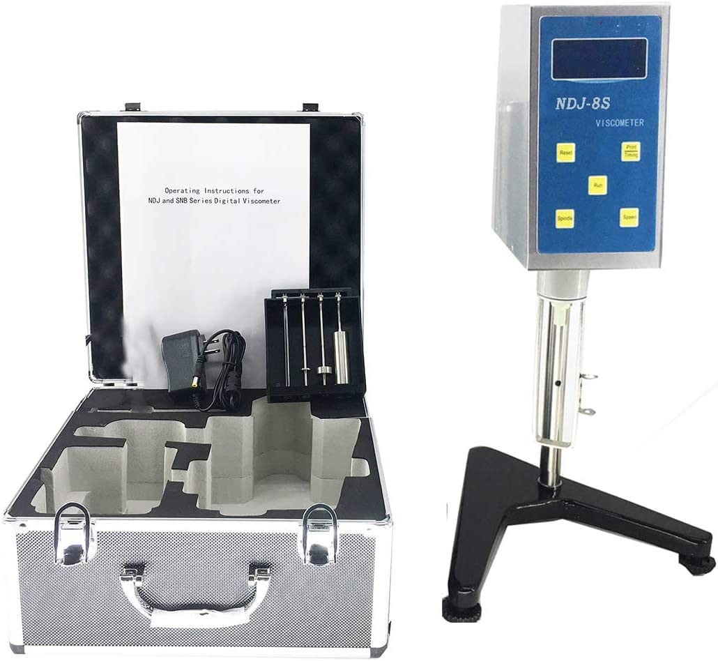 CNYST Viscometer Rotational Viscosity Meter with Range 20 to 2,000,000mPa·s Adjustable S Peed 0.3、0.6、1.5、3、6、12、30、60 4 Spindles Code L1 L2 L3 L4 LCD Screen Display